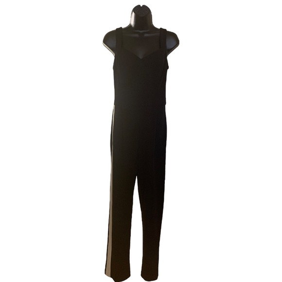 Bar III | Pants & Jumpsuits | Bar Iii Black Jumpsuit With White Stripe ...
